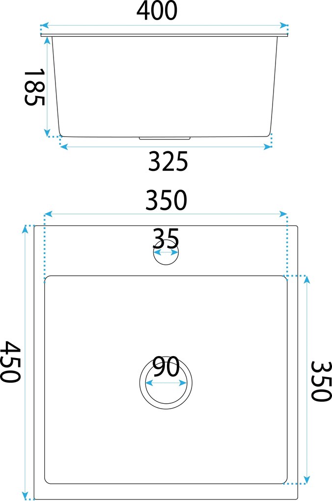 Rea Leo 40, 1-komorový nerezový dřez 400x450x185 mm, měděná matná, ZLE-06016