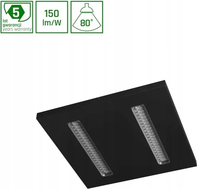 Led panel 600 nástěnný 6000lm 40W neutrální 4000K černé mléčné stínidlo
