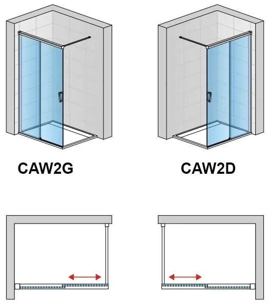 Ronal (Sanswiss) Ronal, WALK-IN CADURA White Line pevná stěna samostatná s posuvným dílem CAW2 Šířka: 180 cm