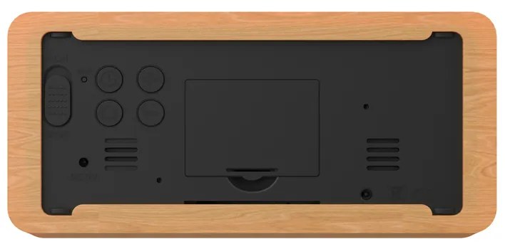 JVD Digitální designový bateriový budík s teploměrem JVD SB3210.1 v imitaci dřeva