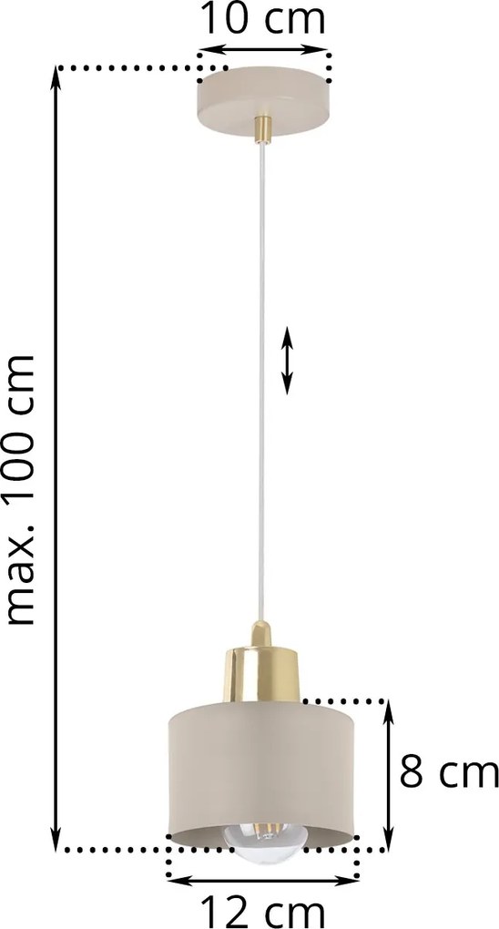 Závěsné svítidlo Panta, 1x béžové kovové stínítko, g