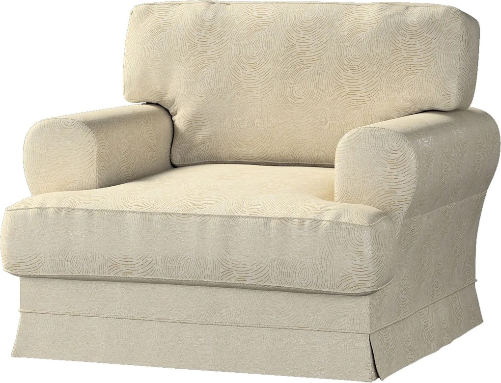 Potah na křeslo IKEA Ekeskog barva béžová látka lesklé, pletený vzor, vzorované