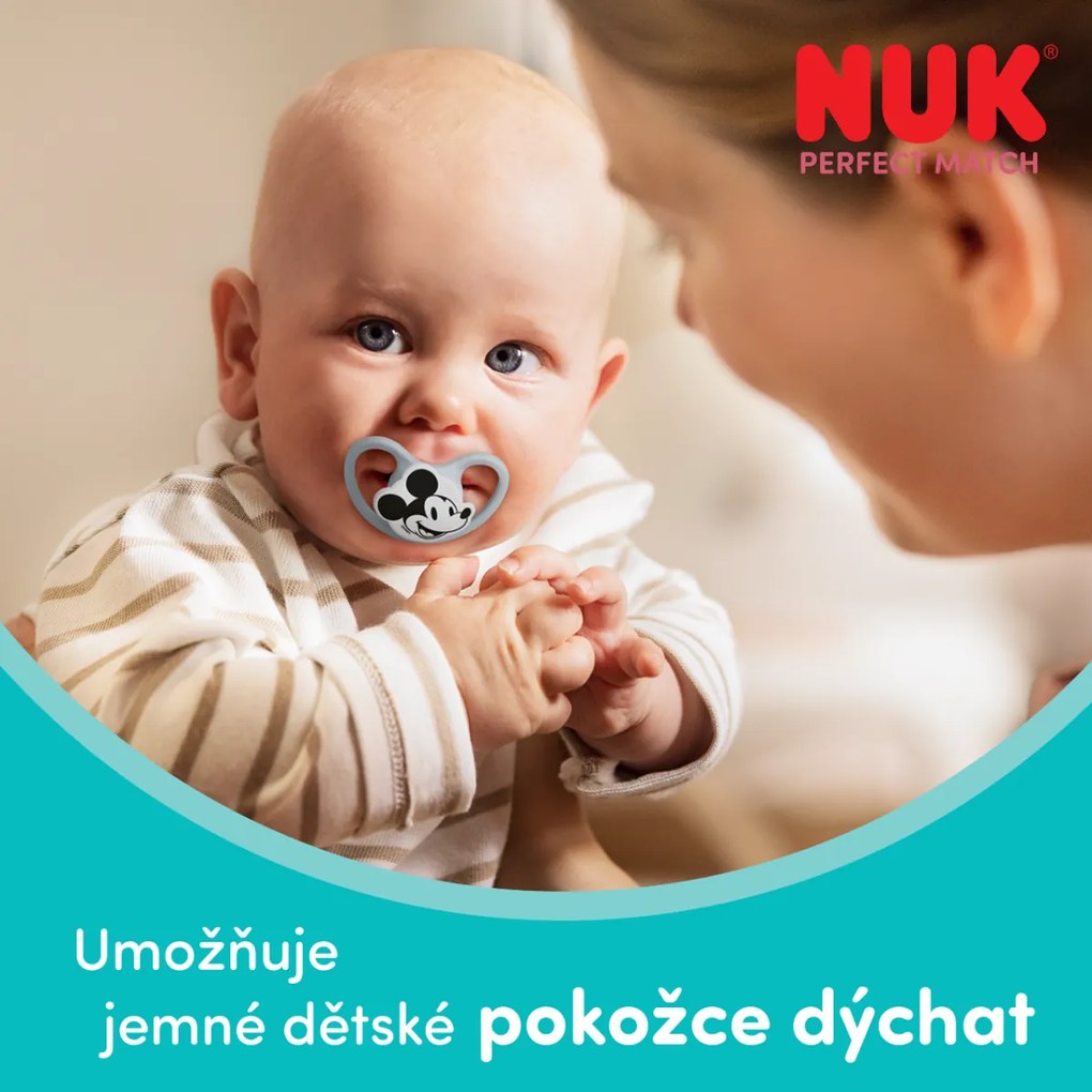 NUK Dudlík Perfect Match Air Mickey 0-6 m 1 ks box Red