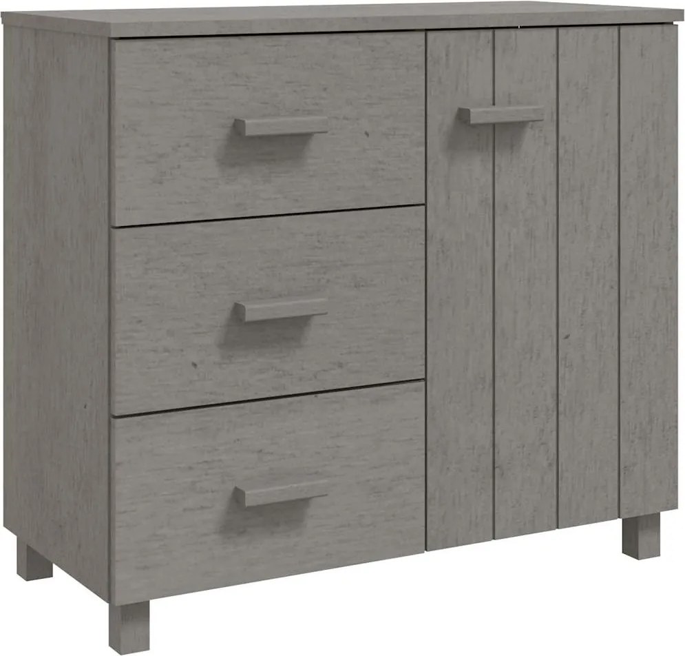 Příborník HAMAR světle šedý 90 x 40 x 80 cm masivní borovice 340431
