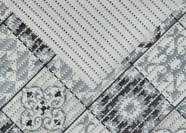 Breno Koupelnová pěnová předložka SOFTY-TEX 79826.1 šedé dlaždice, šíře 65 cm, Šedá