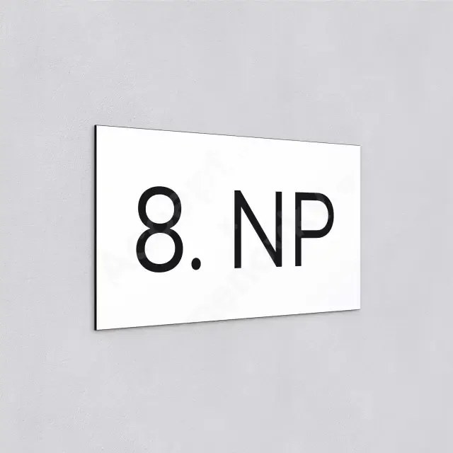 ACCEPT Označení podlaží "8. NP" - stříbrná tabulka - černý popis