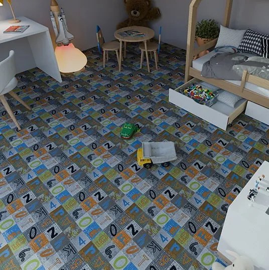 JUTEX DĚTSKÝ METRÁŽOVÝ KOBEREC ALPHABET 150 BARVA: Šedá, ŠÍŘKA: 4 m