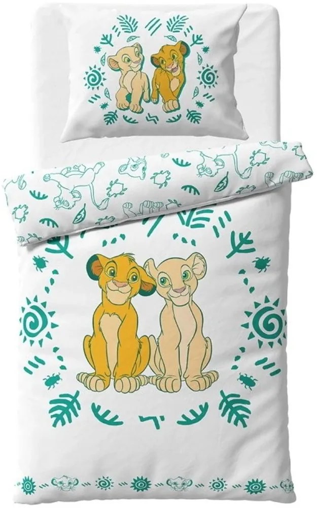Oboustranné bavlněné ložní povlečení Lví král - motiv Simba a Nala - 100% bavlna - 70 x 90 cm + 140 x 200 cm