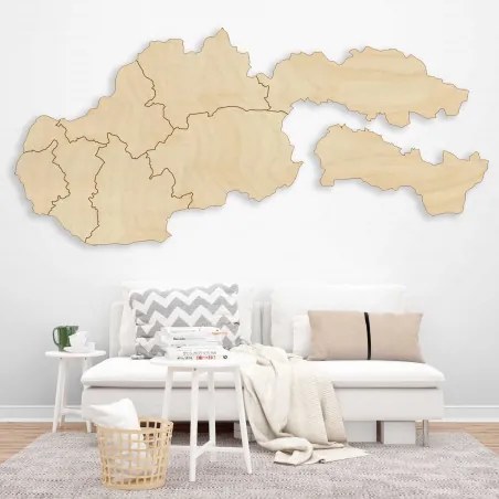 Dřevěná nástěnná mapa Slovensko - 8 dílků | SENTOP M001