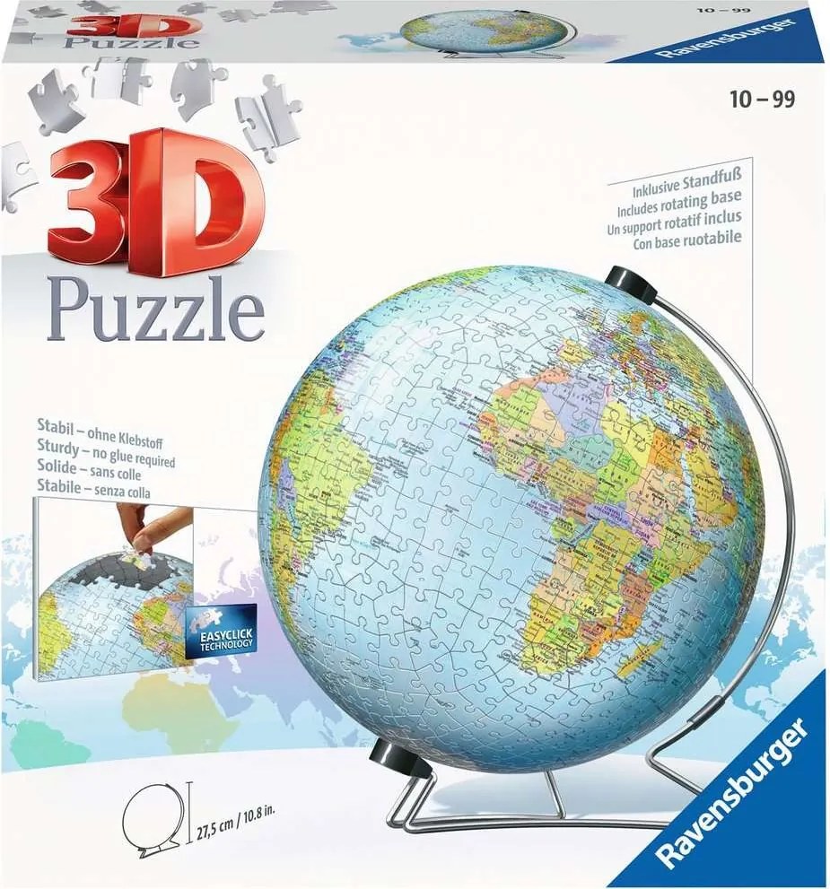 3d puzzle ravensburger 124367 ball globus (anglický)