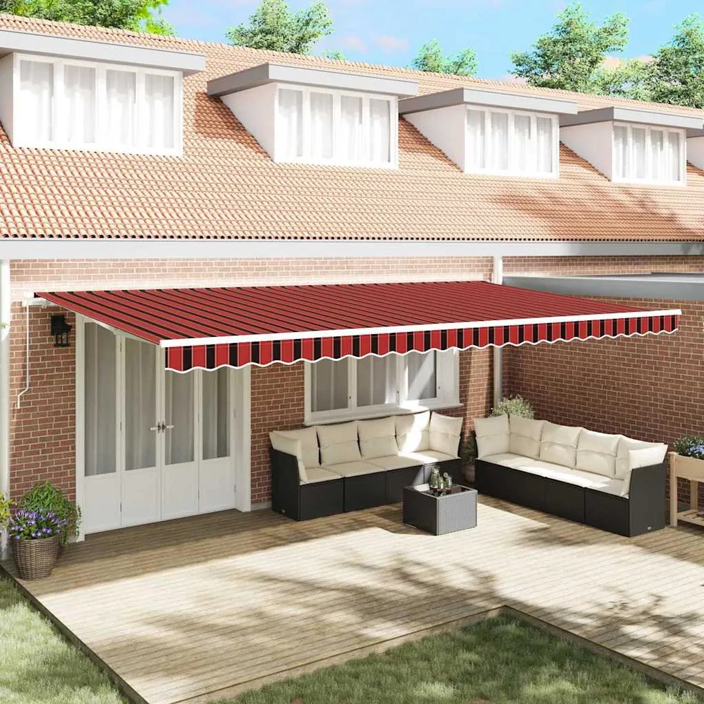 Stahovací markýza Oranžová a hnědá 600 × 300 cm 3331589