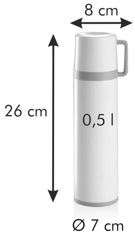 Termoska s hrníčkem CONSTANT CREAM 0,5 l, nerez