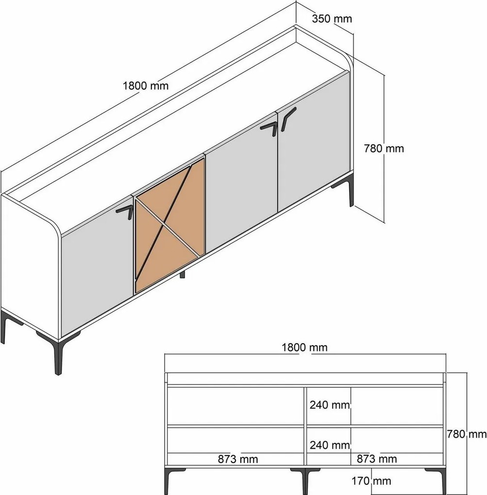 Skříňka Venedik Walnut