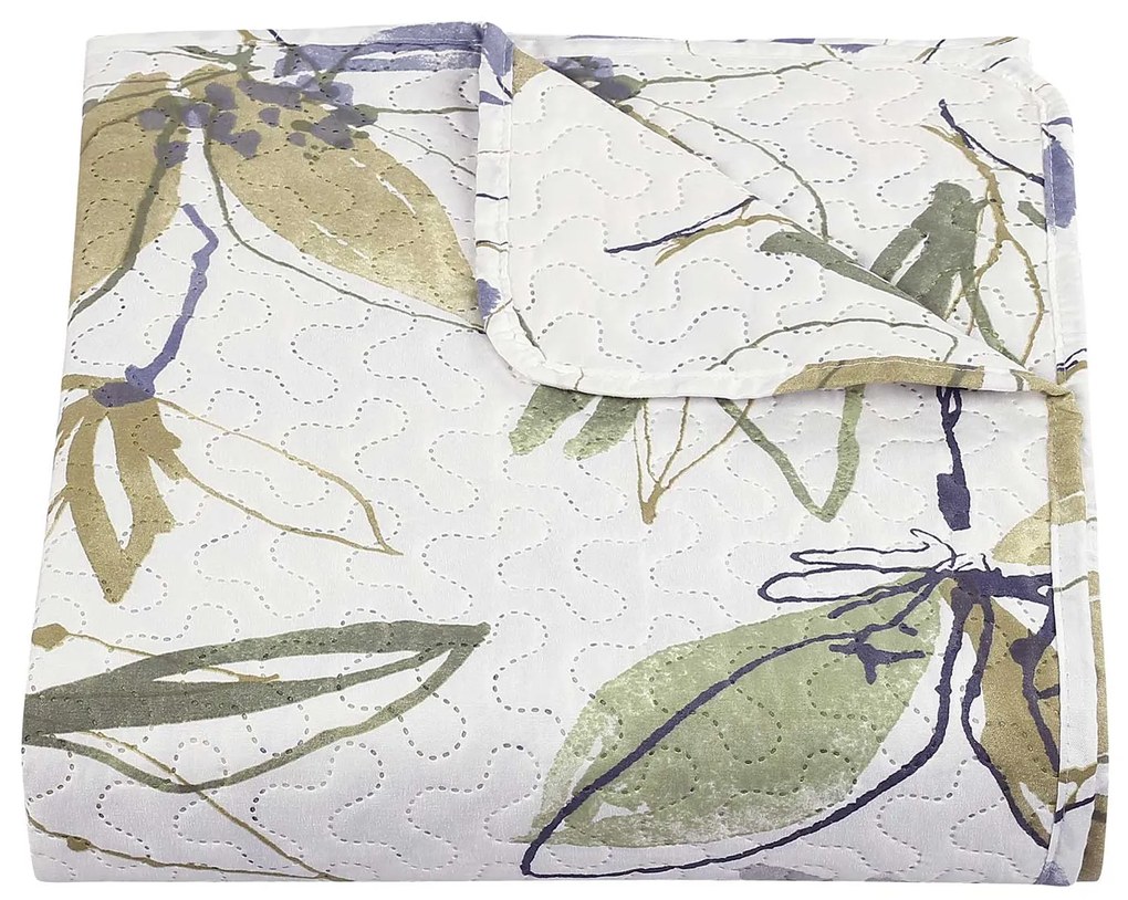 PŘEHOZ NA POSTEL FLORI 170X210 CM VZOROVANÁ