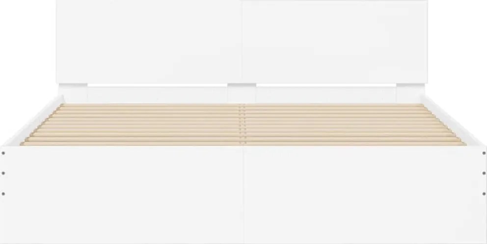 vidaXL Rám postele s čelem 140 x 190 cm Kompozitní dřevo [3207497] Barva: Bílá