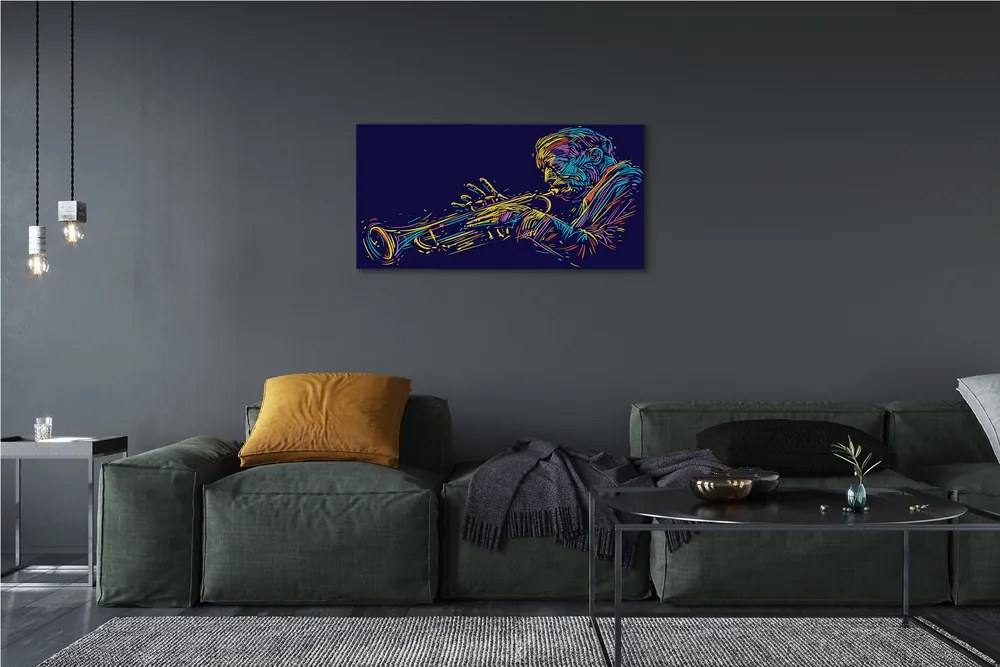 Obrazy na plátně trumpet muž 120x60 cm