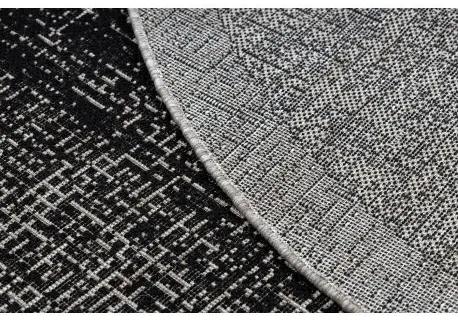Dywany Luszczow Kusový koberec kulatý SISAL FLOORLUX 20401 Rám, černý, stříbrný Rozměr koberce: 160 cm KRUH