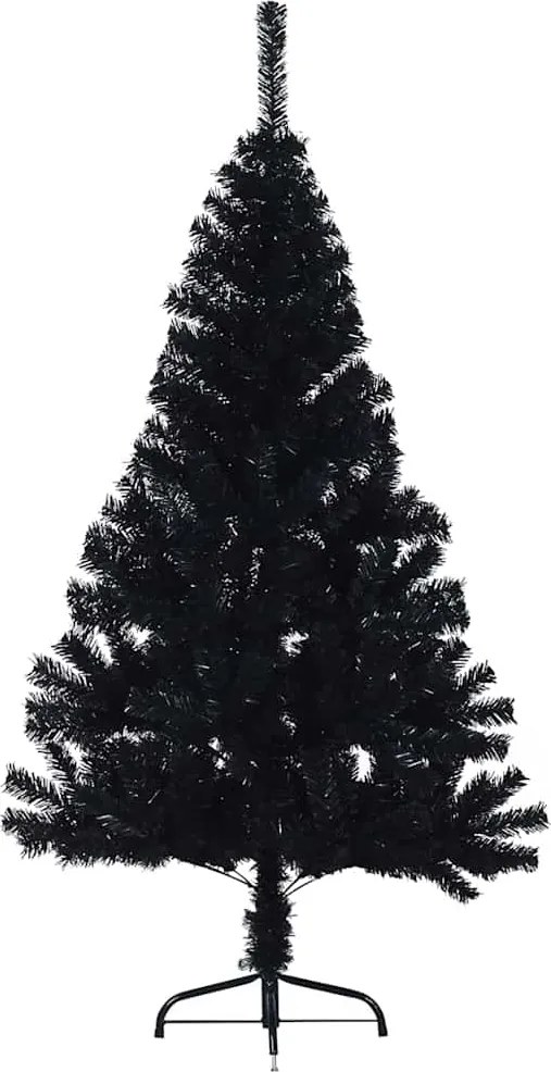 Umělý osvětlený vánoční stromeček Černá 150 cm PVC 3397136