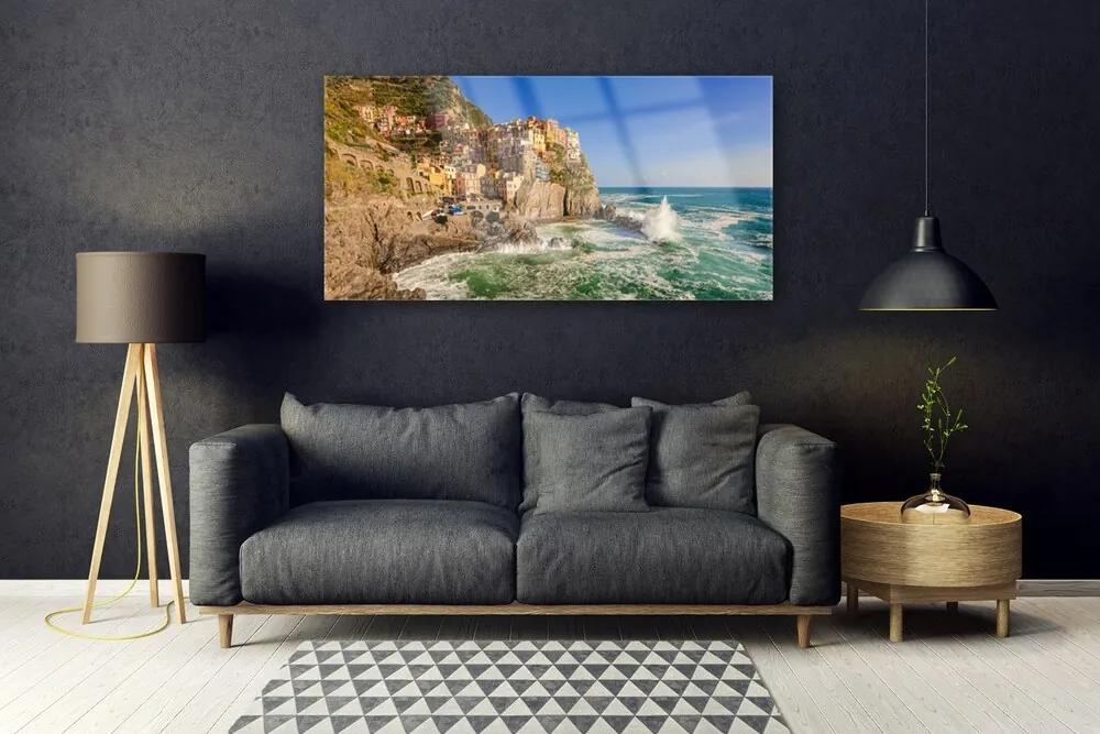 akrylový obraz Moře Hory Krajina 120x60 cm