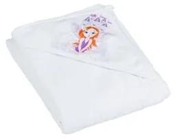 Dětský ručník s kapucí 80x80 bílá - princezna