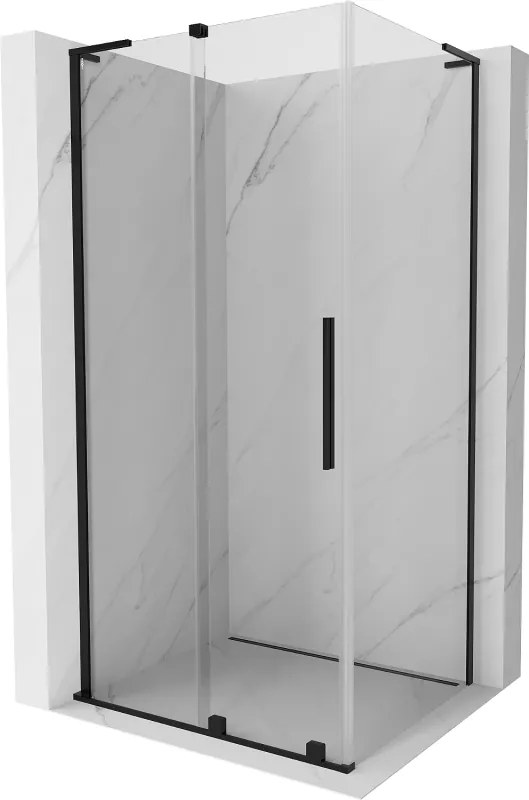 Mexen Velar L, sprchový kout s posuvnými dveřmi 90 x 120 cm, 8mm čiré sklo, černá matná, 871-090-120-03-70