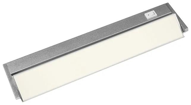 PANLUX VERSA LED PN11100007 výklopné nábytkové svítidlo s vypínačem pod kuchyňskou linku | 5W, stříbrná - teplá