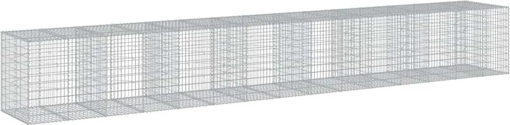 Gabionový koš s víkem 750 x 100 x 100 cm pozinkované železo 3295203