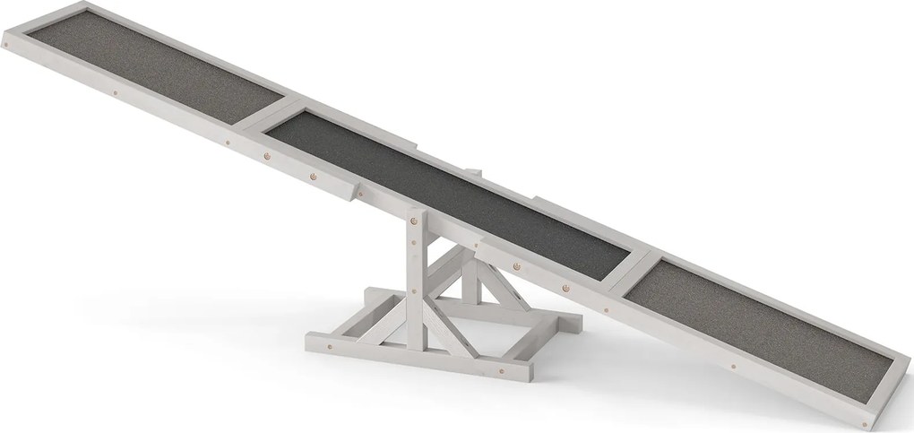 Costway Dřevěný pes Agility Houpačka Set pro cvičení a hraní pro psy Venkovní