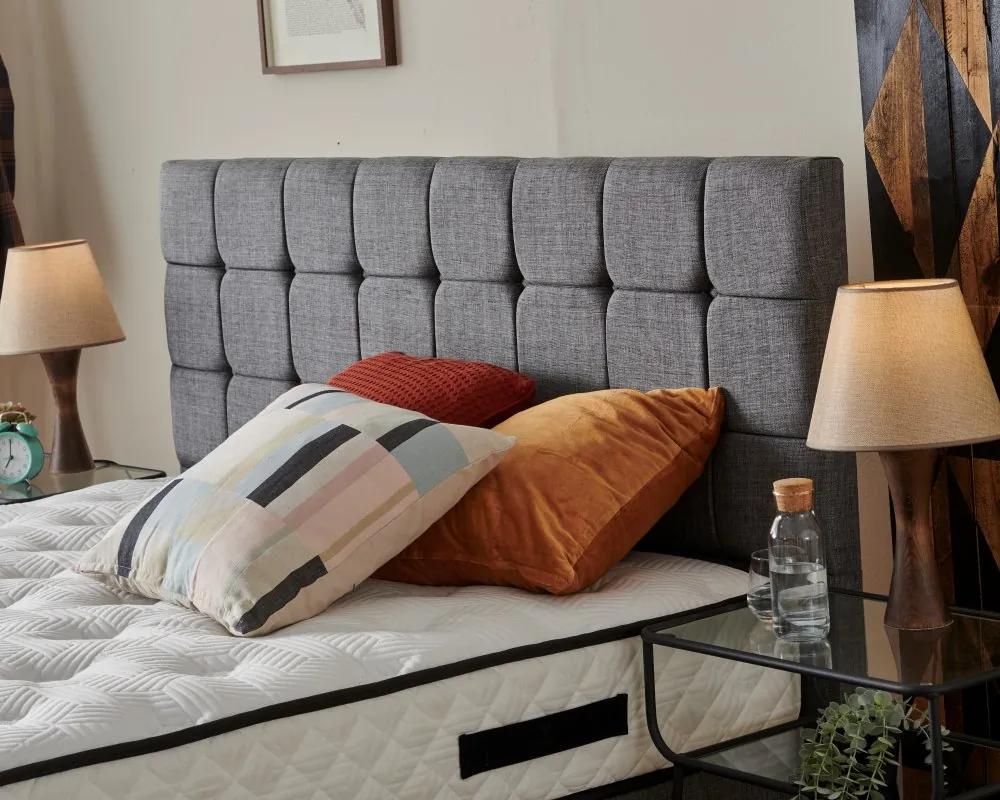 Čalouněná postel COMFORT PLUS - šedá 120 × 200 cm