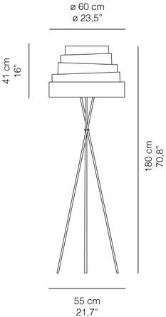 Quadrifoglio Group 10TRBK02 Babel, černá stojací lampa na trojnožce, 3x23W E27, výška 180cm