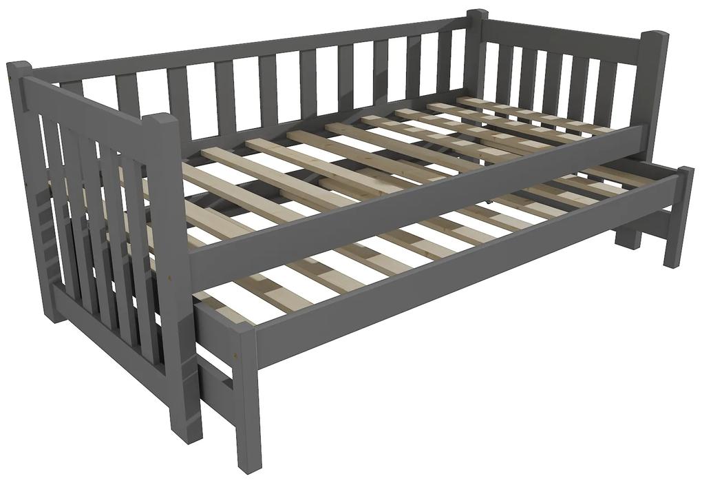 Vomaks Dětská postel s výsuvnou přistýlkou DPV 002 Rozměr: 80 x 200 cm, Barva: moření olše