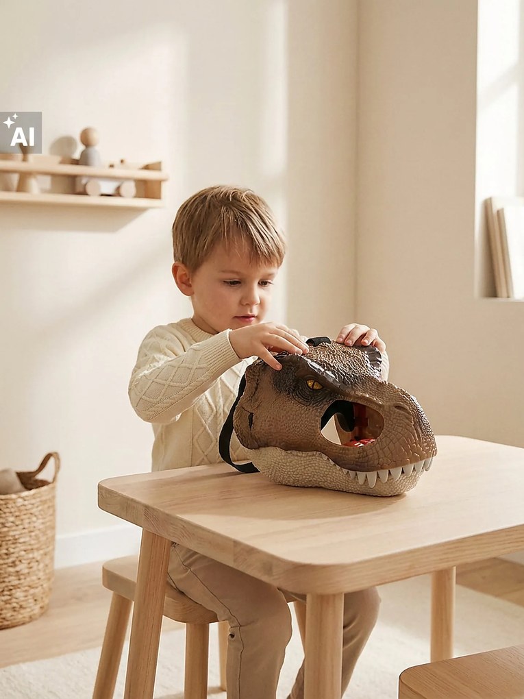 Sinsay - Maska ve tvaru hlavy dinosaura se zvukem - vícebarevná