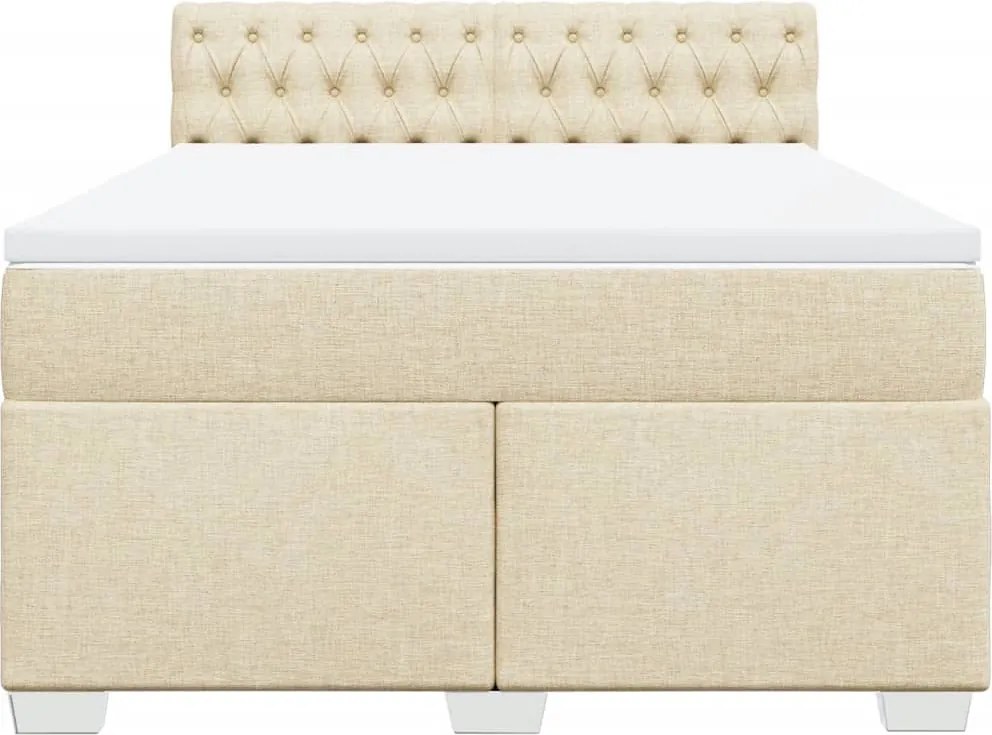 Box spring postel s matrací krémová 140x200 cm textil 3288223