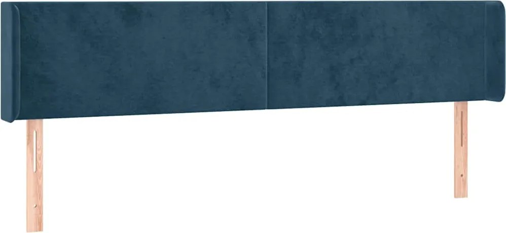 Čelo postele typu ušák tmavě modrá 163x16x78/88 cm samet 3118546
