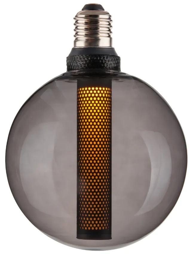 Kouřově černá dekorativní žárovka Halo Design COLORS Core E27 3W 8 cm