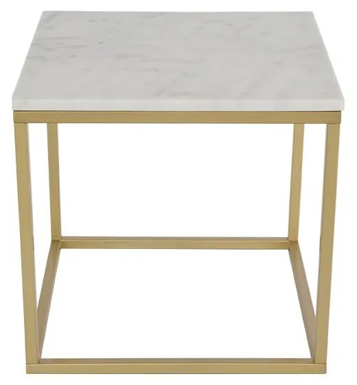 Mramorový konferenční stolek s konstrukcí v barvě mosazi RGE Accent, šířka 55 cm