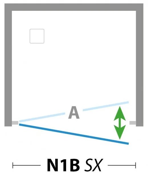 FORTE Sprchové dveře DECO N1B BARVA rámu - Bílá, Rozměr A - 100 cm, Směr zavírání -  Levé (SX), Výplň - Acidato bezpečnostní sklo - 6 mm BDE404SX293500