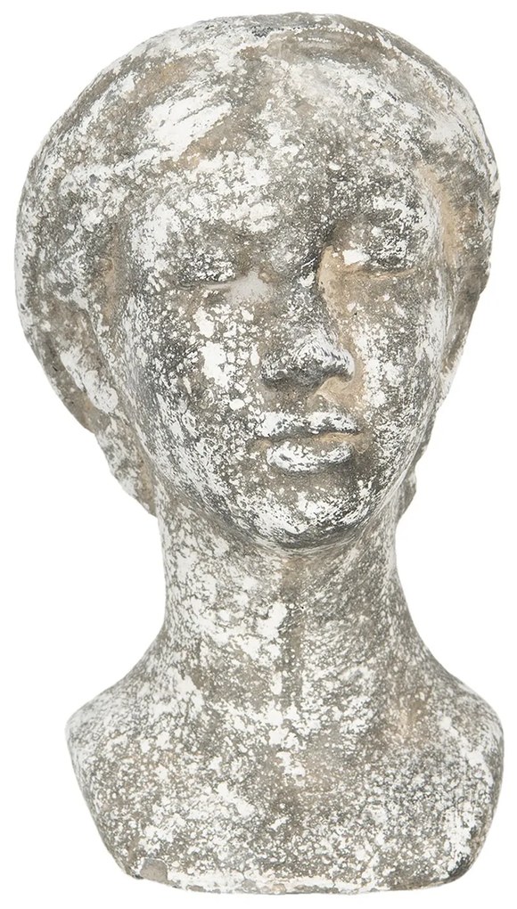 Cementový vintage květináč hlava ženy Marionette - 17*15*27 cm