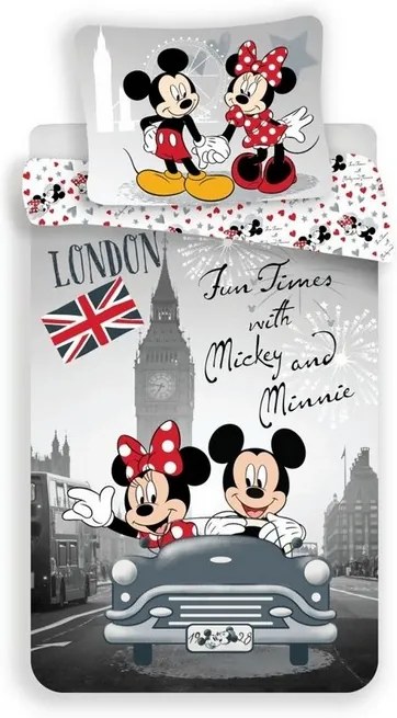 DĚTSKÉ POVLEČENÍ 140x200 MICKEY AND MINNIE IN LONDON