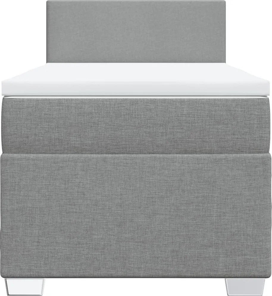 Box spring postel s matrací světle šedá 90x200 cm textil 3288064