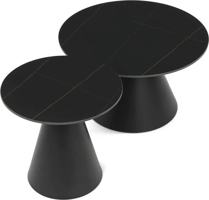 Konferenční stolek 70x70x41cm CT-F4118 BK, keramika, mramor