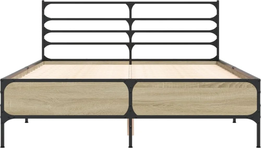 Rám postele dub sonoma 120 x 190 cm kompozitní dřevo a kov 3280068