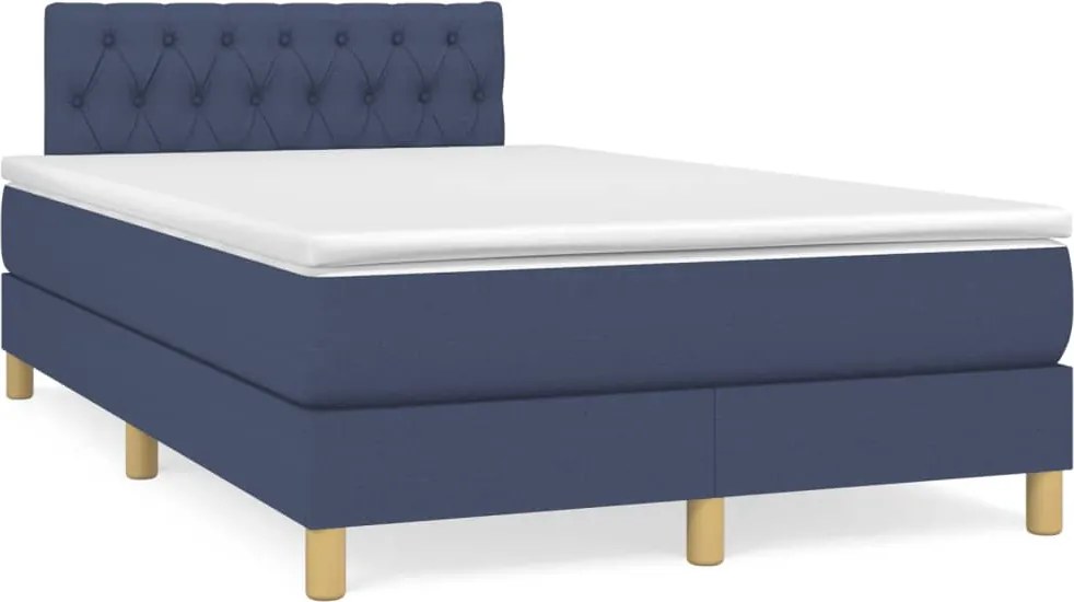 Box spring postel s matrací modrá 120x200 cm textil 3140847