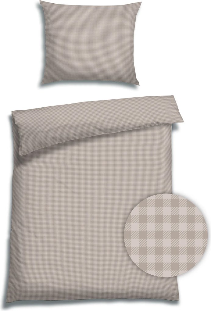 Florella Saténové povlečení Edel Satin Karo Five Linen Rozměr: 70x90 + 140x200 cm
