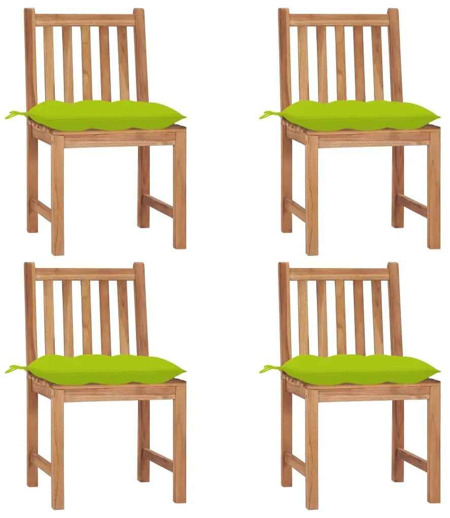Zahradní židle 4 ks s poduškami masivní teak 3073114