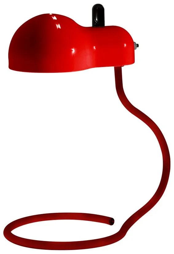 Stilnovo Minitopo historical-iconic Red, červená stolní retro lampička, 1x7W LED E27, výška 36cm