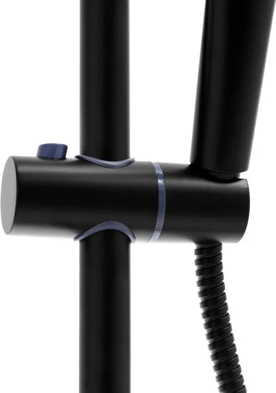 Erga Bergen Therm, sprchová souprava s termostatickou baterií a dešťovou hlavicí 25cm, černá matná, ERG-YKA-BP.BERGEN-THERM-25-BLK