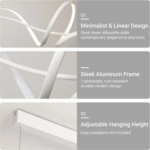 Brilagi - LED Stmív. lustr na lanku SIGNATURE LED/55W/230V 120x23 cm bílá + DO