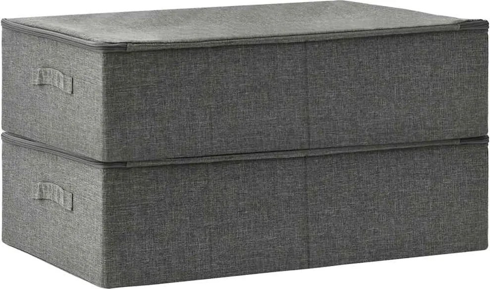 Úložné boxy 2 ks textil 70 x 40 x 18 cm antracitové 332904
