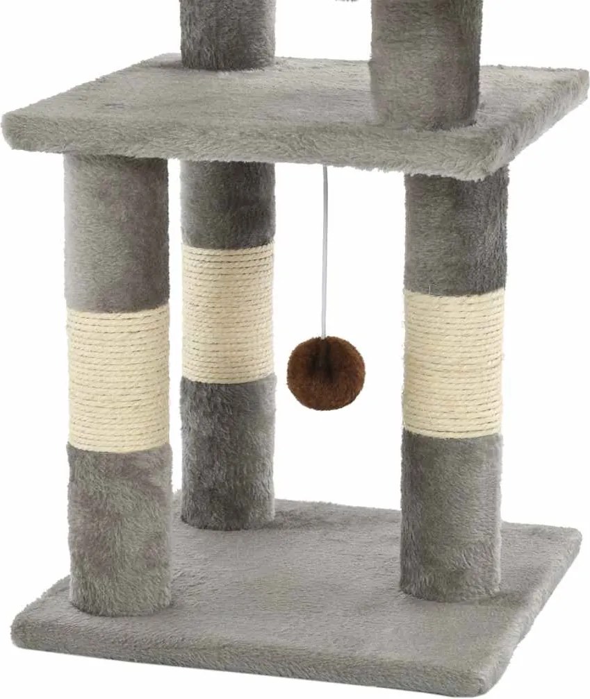 Škrabadlo pro kočky se sisalovými sloupky 65 cm šedé 170607
